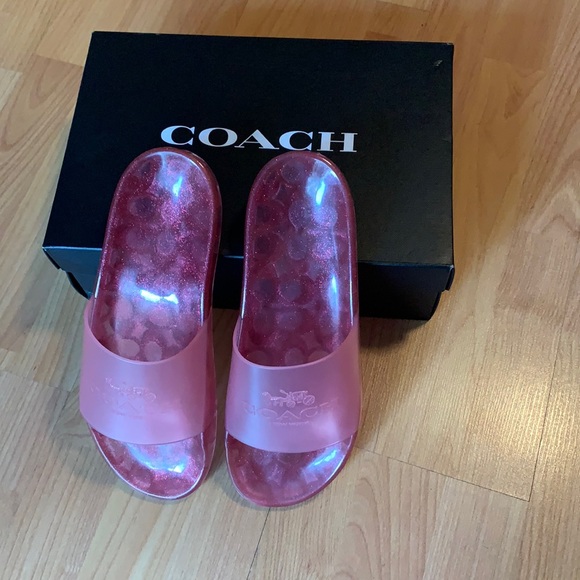 Coach | Shoes | Coach Ulysses Logo Transparent Slides | Poshmark